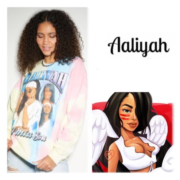 Aaliyah | Tops | Pastel Tie Dye I Miss You Aaliyah Graphic Sweatshirt ...